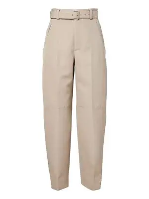 Bottega Veneta High-rise Straight Wool Pants - Beige