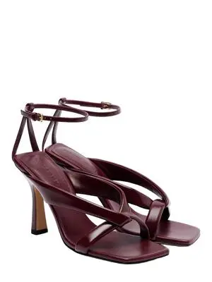 Bottega Veneta Riva 90 Leather Sandals - Burgundy