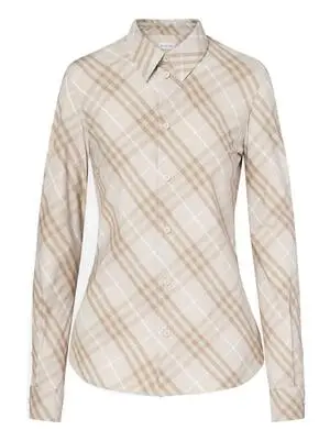 Burberry Check Cotton Poplin Shirt - Grey