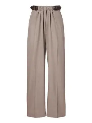 LOEWE Gathered Wide-Leg Wool Pants