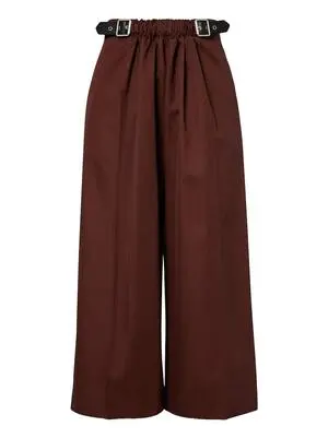 Loewe High-rise Cotton And Silk Culottes - Brown