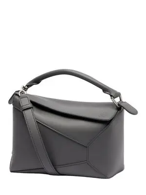 Loewe Puzzle Edge Small Leather Tote Bag - Grey