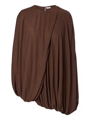 Loewe Asymmetric Draped Jersey Top - Brown
