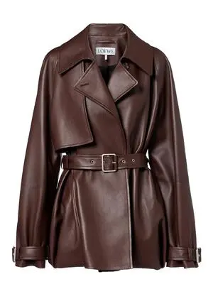 Loewe Balloon Leather Jacket - Brown