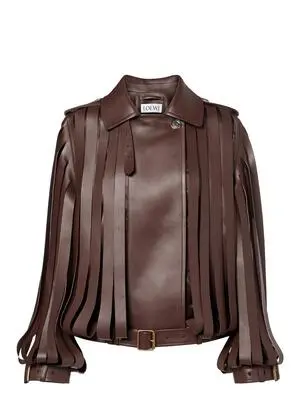 Loewe Leather Layered Jacket - Brown
