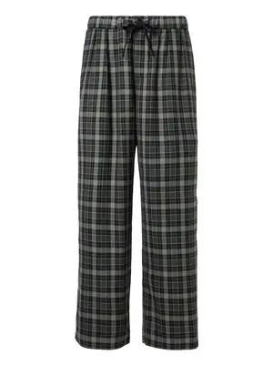 Loewe Checked Wide-leg Pants - Green