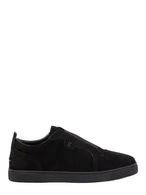 CHRISTIAN LOUBOUTIN St Louis Suede Slip-on Sneakers - Black