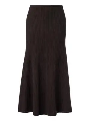 Proenza Schouler White Label Carly Ribbed-knit Midi Skirt - Black