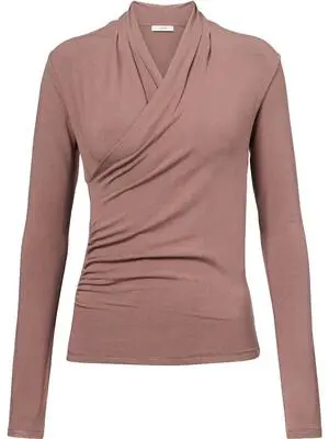 Vince Jersey Wrap Top - Pink