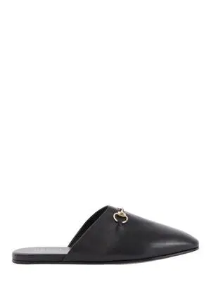 Gucci Horsebit Leather Mules - Black