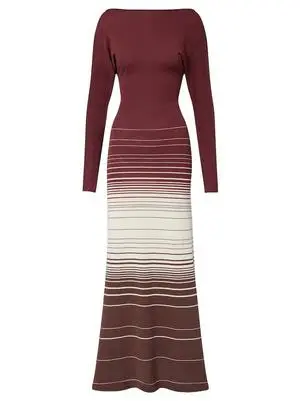 Faithfull The Brand Idun Striped Cotton-blend Maxi Dress - Burgundy