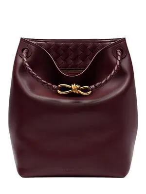BOTTEGA  VENETA Andiamo Small Leather Bucket Bag Burgundy