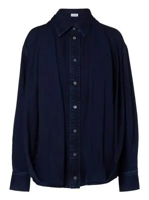 Loewe Draped Denim Shirt - Blue