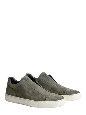 Robert Barakett Catro Laceless Suede Slip-on Sneaker - Olive