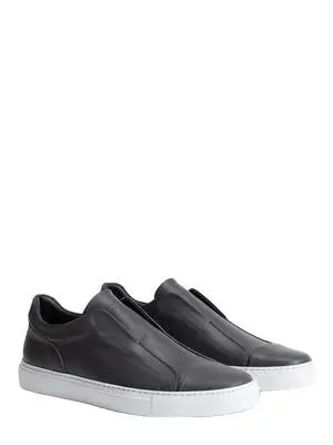 Robert Barakett Delta Laceless Leather Slip-on Sneaker - Taupe