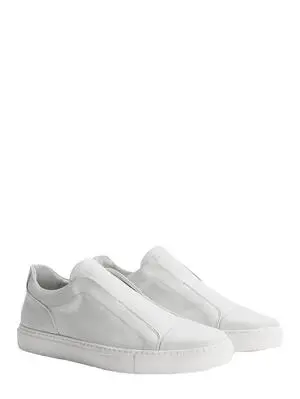 Robert Barakett Delta Laceless Leather Slip-on Sneaker - White