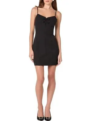 Astr The Label Bow Detail Sleeveless Minidress - Black