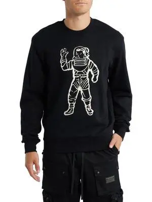 BILLIONAIRE BOYS CLUB Bb Astronaut Embroidered Cotton Crewneck Sweatshirt - Black