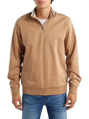 BOSS Stimmann Half Zip Top - Medium Beige