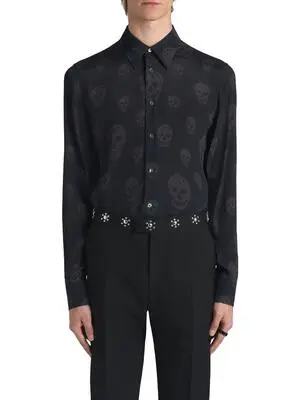 Alexander McQueen Skull Print Shop Button-up Shirt - Black - Charcoal
