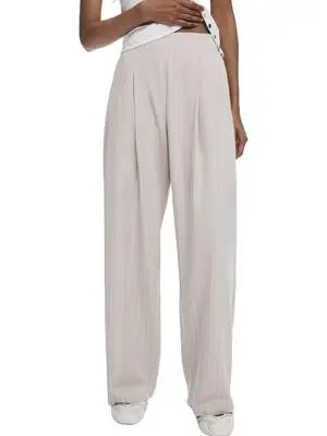 Desigual Pleated Wide-leg Pants - Beige