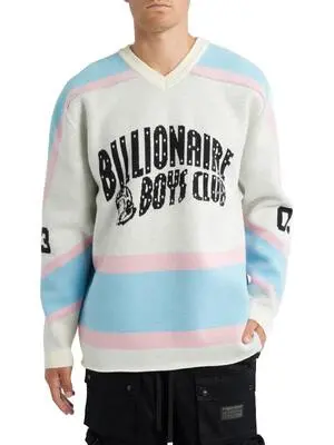 BILLIONAIRE BOYS CLUB V-neck Jersey Sweater - Winter White