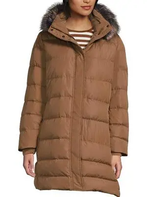 LANDS' END Down Winter Coat Toasted Peanut