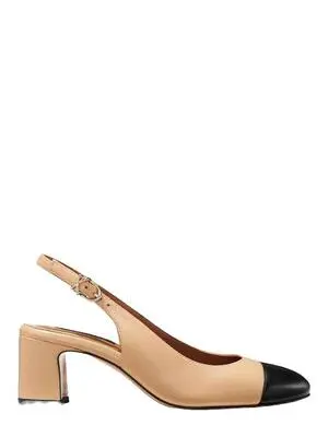 MARGAUX LONNBERG Cap-toe Cluny Slingback Pumps - Dune And Black