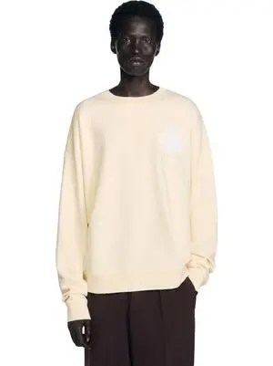 Sandro Flower Patch Sweatshirt - Butter Cream
