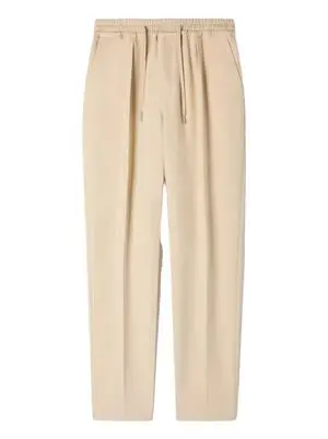 Sandro Elasticated Straight-leg Trousers - Oats