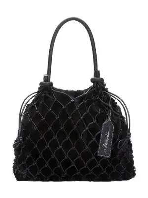 3.1 Phillip Lim Faux Fur Macrame Mini Sac - Black