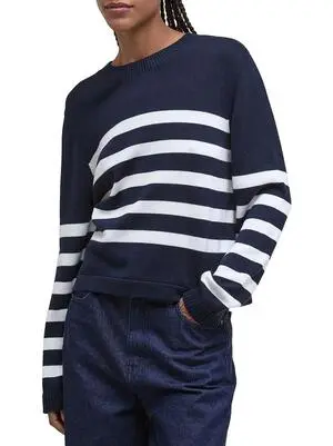 BARBOUR Stripe Cotton-Blend Sweater