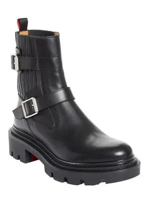 CHRISTIAN LOUBOUTIN Oxybootie College Lugged Engineer Boots - Black