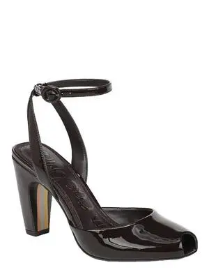 SAM EDELMAN Ankle Strap Peep Toe Pumps