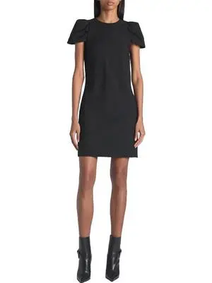 Alexander McQueen Stretch Wool Minidress With Puff Sleeves - Black