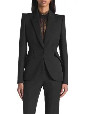 Alexander McQueen Wool One-button Blazer - Black