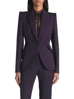 Alexander McQueen Wool One-button Blazer - Violet