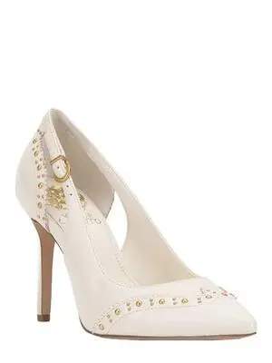 Vince Camuto Hally Studded Pointed Toe Pump Coconut Cream