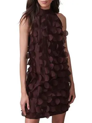Mint Velvet Applique Mini Shift Dress - Burgundy