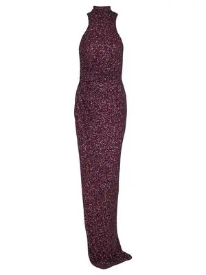 Balmain Sequin-embellished Maxi Dress - Purple