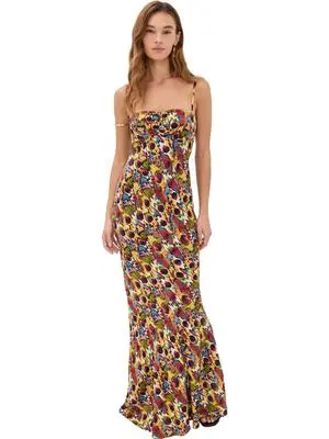 Saloni Renee Long Dress - Astilbe Rouge