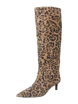 Free People Kiki Kitten Heel Boots - Spotted Leopard