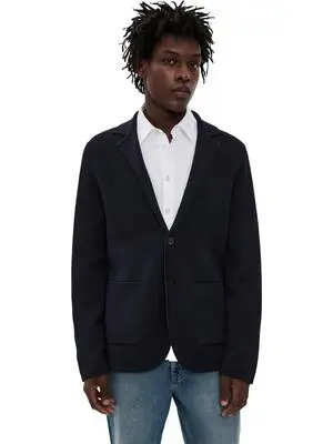 Orlebar Brown Rainer Pique Cardigan - Night Iris