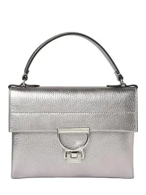 COCCINELLE Leather Mini Bag With Turn Lock Closure - Silver