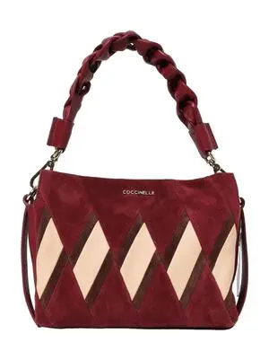 COCCINELLE Braided Handle Top Handle Bag Burgundy