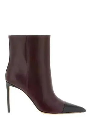 FRANCESCO RUSSO 95mm Contrasting-detail Ankle Boots - Red