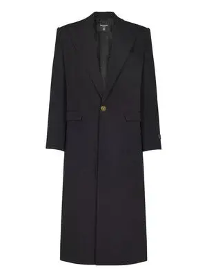 Balmain Single-breasted Coat - Black