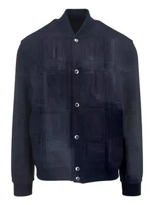 Brunello Cucinelli Check-pattern Jacket - Blue