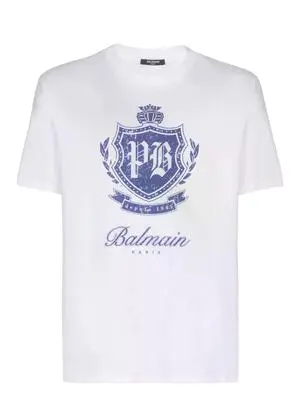 Balmain Emblem-print T-shirt - White
