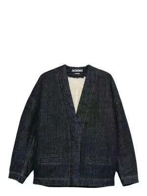 Jacquemus Denim Contrast-stitching Jacket - Blue